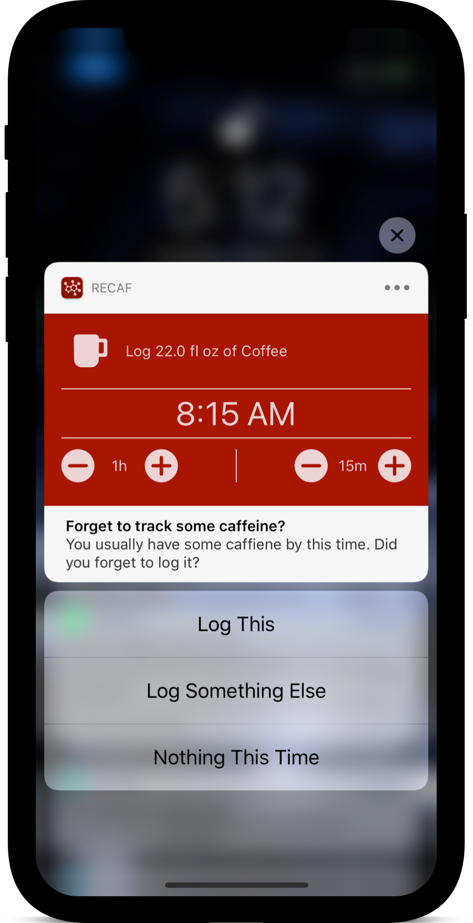 RECaf - Effortless Caffeine Tracking